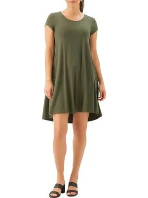 Karen Kane Maggie Cap-sleeve Trapeze Dress - Olive