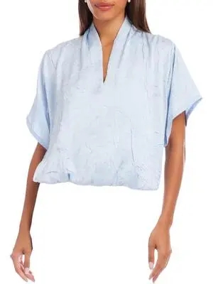 KAREN KANE Crushed Satin V-Neck Top