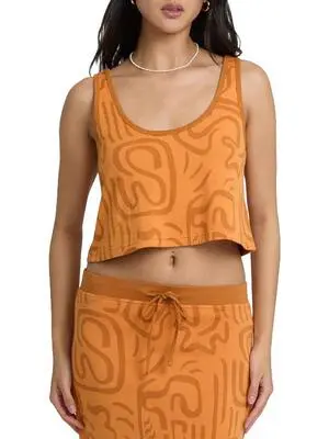 BILLABONG Embers Printed Crop Tank - Tangerine