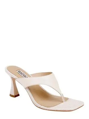 Badgley Mischka Whitley Leather Flip Flops Ivory