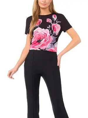 Ted Baker London Eva Grand Rose Placement Tee - Rich Black