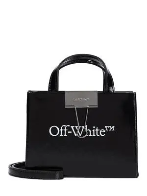 Off-White Leather Tote Box Bag - Black
