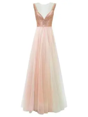 GEMY MAALOUF Embellished Corset Tulle Gown - Pink