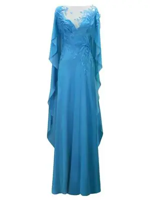 GEMY MAALOUF Ruffled Cape Dress - Blue
