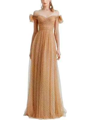 GEMY MAALOUF Off-the-shoulder Gown - Neutrals