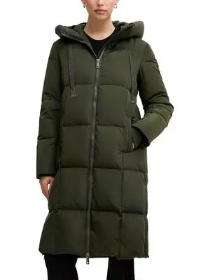 MOS MOSH Nova Square Hooded Quilted Coat - Green