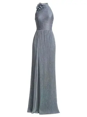 GEMY MAALOUF Floral-appliqué Gown - Blue