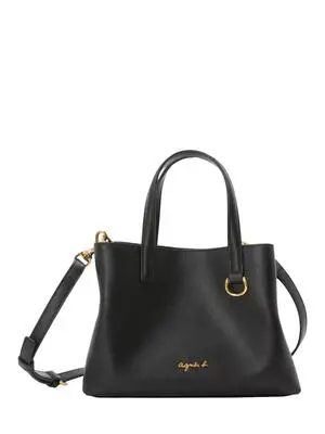 AGNÈS B. Handles Shoulder Strap Tote Bag - Black