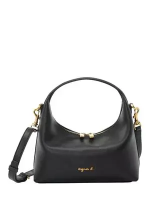 AGNÈS B. Christelle Zip Bovine Leather Tote Bag - Black