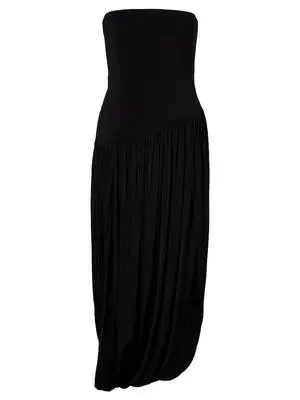 FERRAGAMO Draped Bustier Dress - Black