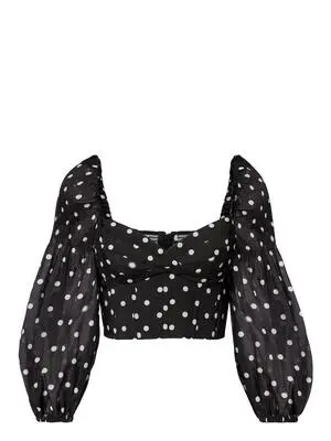 Zimmermann Polka-dot Crop Top - Black