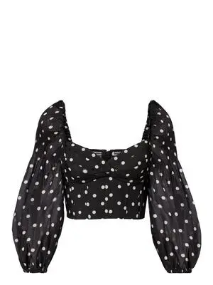 Zimmermann Polka-dot Crop Top - Black