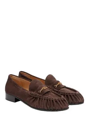Valentino Garavani Vlogo Suede Loafers - Brown