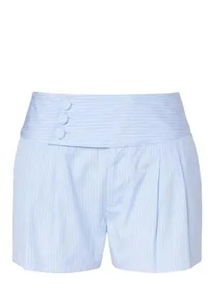 FRAME Harbor Striped Cotton Poplin Shorts - Blue
