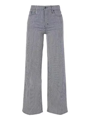 FRAME Le Slim Palazzo Striped Wide-leg Pants - Blue