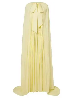 LA FUORI Là Fuori Butter Draped Caped Gown - Yellow