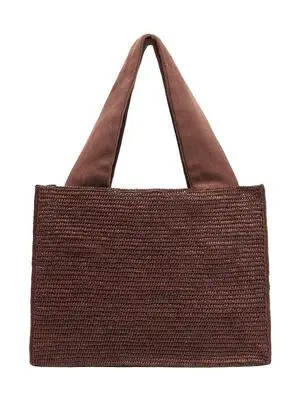 THE ROW Loretta Raffia Tote Brown