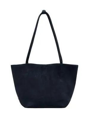 THE ROW Park Edge Medium Suede Tote Bag Blue