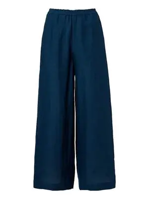 ERES Linen Wide-leg Pants - Blue