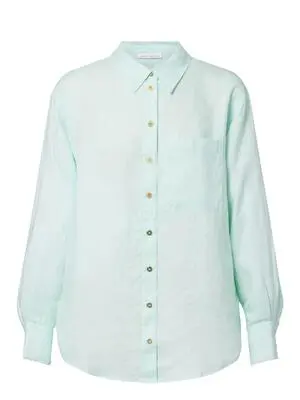 Heidi Klein Corfu Linen Shirt - Blue