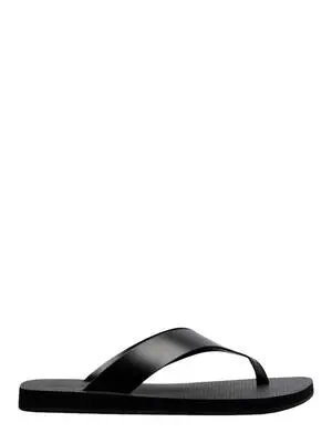 THE ROW Dune Leather Thong Sandals - Black