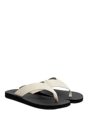 THE ROW Dune Leather Thong Sandals - White