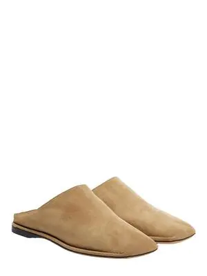THE ROW Piper Suede Mules Beige