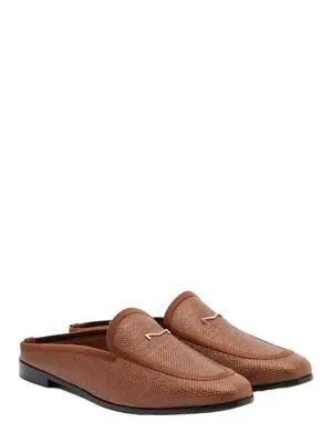 Max Mara Amito Raffia Mules - Brown