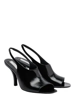 TOTEME Leather Slingback Sandals - Black