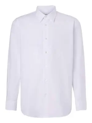 Saint Laurent Cassandre Cotton-blend Poplin Shirt - White