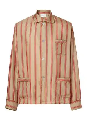 Saint Laurent Striped Twill Shirt - Beige