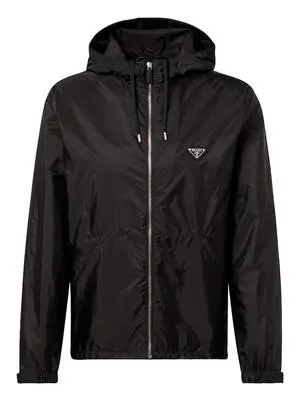 Prada Re-nylon Hooded Zip-up Jacket - Black