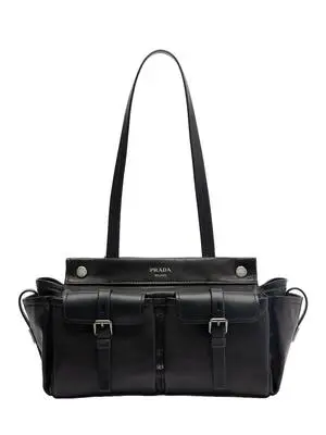 Prada Leather Tote Bag - Black
