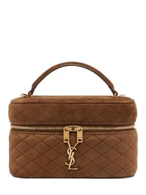Saint Laurent Gaby Mini Quilted Vanity Bag - Brown