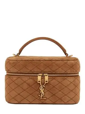 Saint Laurent Gaby Mini Quilted Vanity Bag - Brown