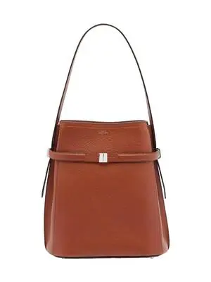 TOTEME Belted Leather Tote Bag - Brown
