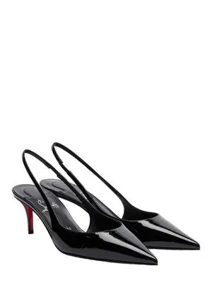 CHRISTIAN LOUBOUTIN Miss Z 60 Patent Leather Slingback Pumps - Black