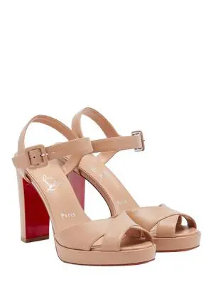 CHRISTIAN LOUBOUTIN Cora 100 Leather Sandals - Beige