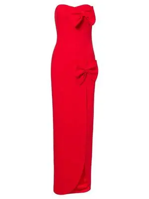 Alessandra Rich Bow-detail Cady Gown - Red