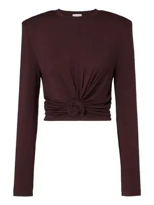 Magda Butrym Cotton-blend Long-sleeve Top - Brown
