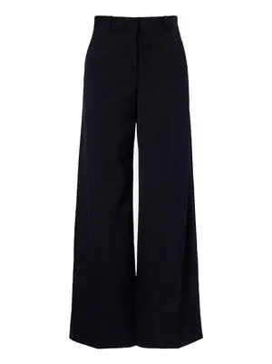 THE ROW Dender Wool Wide-leg Pants - Blue