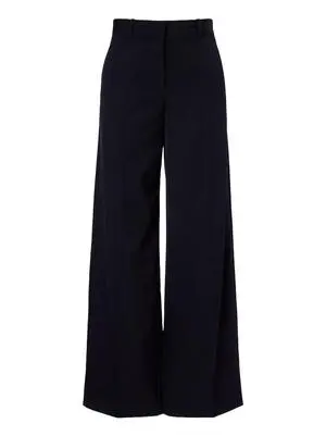 THE ROW Dender Wool Gabardine Wide-leg Pants - Blue