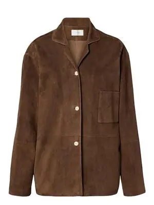THE ROW Janine Suede Shirt - Brown