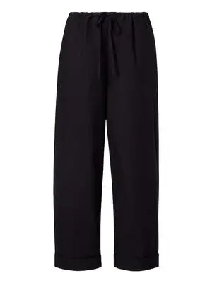 THE ROW Delano Cotton Straight Pants - Black