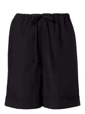 THE ROW Emiliano Cotton Shorts - Black