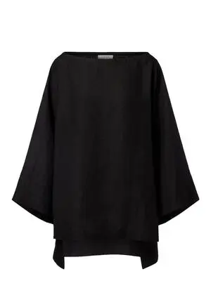 THE ROW Junia Linen Top - Black