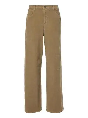 THE ROW The Row Eglitta Cotton Corduroy Wide-Leg Pants Green