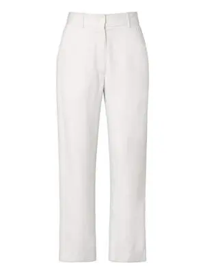 THE ROW Cotton Cropped Straight Trousers - White