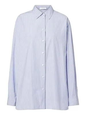 THE ROW Sisilia Striped Cotton Shirt - Blue
