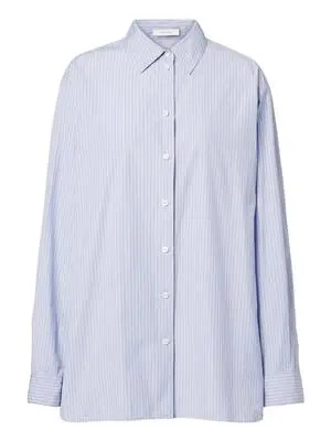 THE ROW Striped Cotton Shirt - Purple